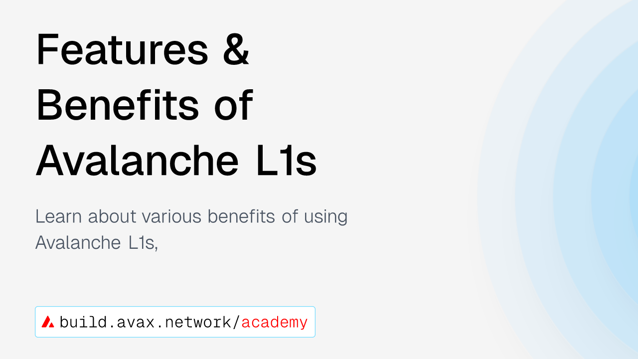 Features & Benefits of Avalanche L1s | Avalanche Builder Hub